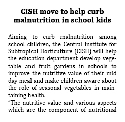 CISH move to help curb malnutrition in school kids - Digital Repository